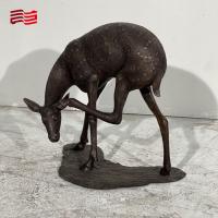 China Custom Printing Life-Size Bronze Sika Deer Sculpture for Large Metal Animal Statues for sale