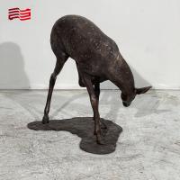 China Custom Printing Life-Size Bronze Sika Deer Sculpture for Large Metal Animal Statues for sale