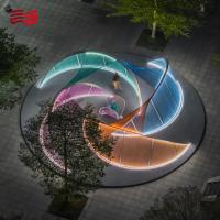 China Artistic Installation Theme Stainless Steel Revolving Structure Interactive Light Art for sale