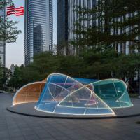 China Artistic Installation Theme Stainless Steel Revolving Structure Interactive Light Art for sale