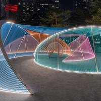 China Artistic Installation Theme Stainless Steel Revolving Structure Interactive Light Art for sale