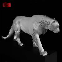 China Regional Feature Europe Artistic Installation with Life-size Bronze Leopard Sculpture for sale