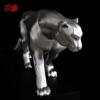 China Regional Feature Europe Artistic Installation with Life-size Bronze Leopard Sculpture for sale