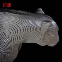 China Regional Feature Europe Artistic Installation with Life-size Bronze Leopard Sculpture for sale