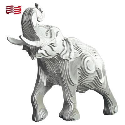 China Custom Metal Animal Statue Life-Size Bronze Elephant Sculpture Made of Stainless Steel for sale