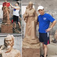 China Custom Hua Tuo Statue Historical Figure Sculpture Large-Scale Stone-Carved Figurine for sale