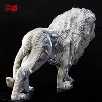 China Custom Metal Animal Statues Art Decoration with Large Stainless Steel Lion Sculptures for sale