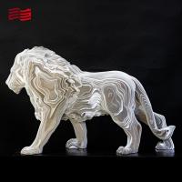 China Custom Metal Animal Statues Art Decoration with Large Stainless Steel Lion Sculptures for sale