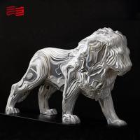 China Custom Metal Animal Statues Art Decoration with Large Stainless Steel Lion Sculptures for sale