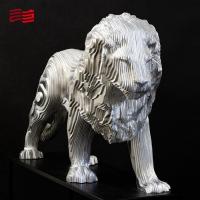 China Custom Metal Animal Statues Art Decoration with Large Stainless Steel Lion Sculptures for sale
