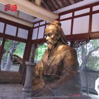 China Bronze Statue of Hua Tuo in Red Copper Historical Figure Sculpture for Customization for sale