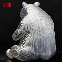 China Custom Color Life-size Bronze Animal Sculpture Hand-forged Stainless Steel Panda Statues for sale