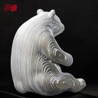 China Custom Color Life-size Bronze Animal Sculpture Hand-forged Stainless Steel Panda Statues for sale