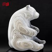 China Custom Color Life-size Bronze Animal Sculpture Hand-forged Stainless Steel Panda Statues for sale