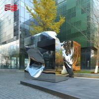 China Custom Printing Large Stainless Steel Sculpture with Mirror Finish and Abstract Design for sale