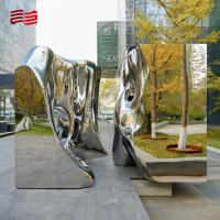 China Custom Printing Large Stainless Steel Sculpture with Mirror Finish and Abstract Design for sale