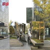 China Custom Printing Large Stainless Steel Sculpture with Mirror Finish and Abstract Design for sale