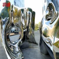 China Custom Printing Large Stainless Steel Sculpture with Mirror Finish and Abstract Design for sale