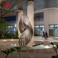 China Metal Hotel Sculpture Large Modern Outdoor Stainless Steel Spiral for Garden Decoration for sale