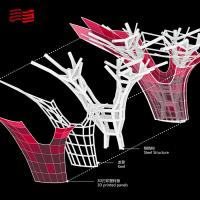 China Large Steel Landscape Sculpture Outdoor Art Decoration Creative Installation for Decor for sale