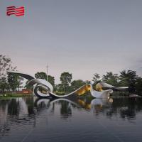 China Modernistic Style Custom Shape Stainless Steel Sculptures for Courtyard Art Ornaments for sale