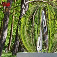 China Custom Printing Large Stainless Steel Sculpture for Outdoor Abstract Art Installation for sale