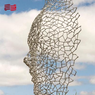 China Hand-forged Outdoor Stainless Steel Sculpture Custom Color Large and Abstracted Art for sale