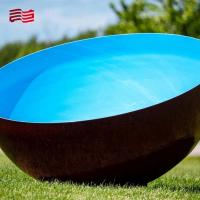 China Art Decoration Singing Bowl Cerulean Sky Medium Blue Stainless Steel Outdoor Sculpture for sale