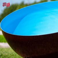 China Art Decoration Singing Bowl Cerulean Sky Medium Blue Stainless Steel Outdoor Sculpture for sale