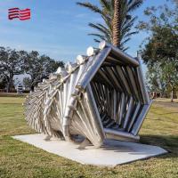China Custom Printing Metal Sculpture Blue Stainless Steel Outdoor Winding Water Pipe Structure for sale