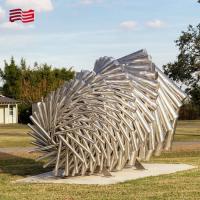 China Custom Printing Metal Sculpture Blue Stainless Steel Outdoor Winding Water Pipe Structure for sale