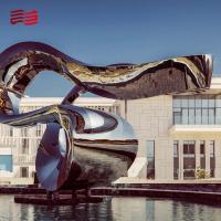 China European Style Outdoor Twisted Spiral Structure Sculpture with Polished Mirror Finish for sale