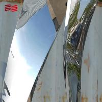 China Custom Print Method Metal Abstract Sculpture Polished Mirror Circle Outdoor Sculpture for sale