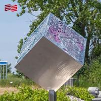 China Digital Platonic Solid Colorful Motherboard Steel Sculpture Custom Shape for Europe Market for sale