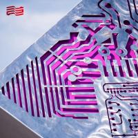 China Digital Platonic Solid Colorful Motherboard Steel Sculpture Custom Shape for Europe Market for sale
