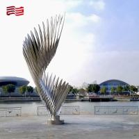 China Custom Printing Large Stainless Steel Wing Sculpture for Artistic Installation Theme for sale