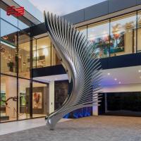 China Custom Printing Large Stainless Steel Wing Sculpture for Artistic Installation Theme for sale