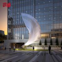 China Custom Printing Large Stainless Steel Wing Sculpture for Artistic Installation Theme for sale