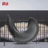 China Abstract Outdoor Decor Large Modern Stainless Steel Wing Sculpture with Customer Logo for sale