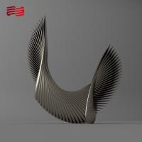 China Abstract Outdoor Decor Large Modern Stainless Steel Wing Sculpture with Customer Logo for sale