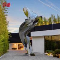 China Customer Logo Steel Outdoor Sculpture Polished Mirror Finish with Spiraling Structure for sale