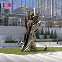 China Customer Logo Steel Outdoor Sculpture Polished Mirror Finish with Spiraling Structure for sale