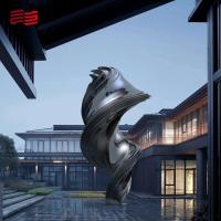 China Customer Logo Steel Outdoor Sculpture Polished Mirror Finish with Spiraling Structure for sale