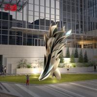 China Commercial Square Metal Sculpture Polishing Mirror Design with Custom Print Method for sale