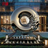 China Commercial Square Metal Sculpture Polishing Mirror Design with Custom Print Method for sale