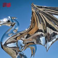 China Standing at 27 feet tall, the mirror-polished stainless steel dragon on a volcanic-rock-like steel and concrete perch ca for sale