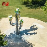 China Lotus outdoor metal sculpture park landscape sculpture square sculpture stainless steel mirror process for sale