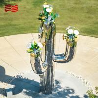 China Lotus outdoor metal sculpture park landscape sculpture square sculpture stainless steel mirror process for sale