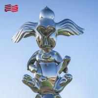 China Small animal outdoor metal sculpture park landscape sculpture stainless steel mirror process for sale