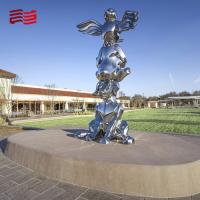 China Small animal outdoor metal sculpture park landscape sculpture stainless steel mirror process for sale